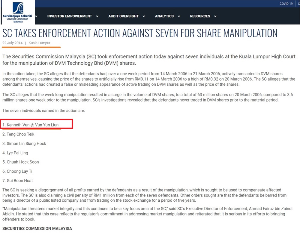 SC serbu syarikat Mafia Korporat Kenneth Vun di Menara Lian Hoe ...