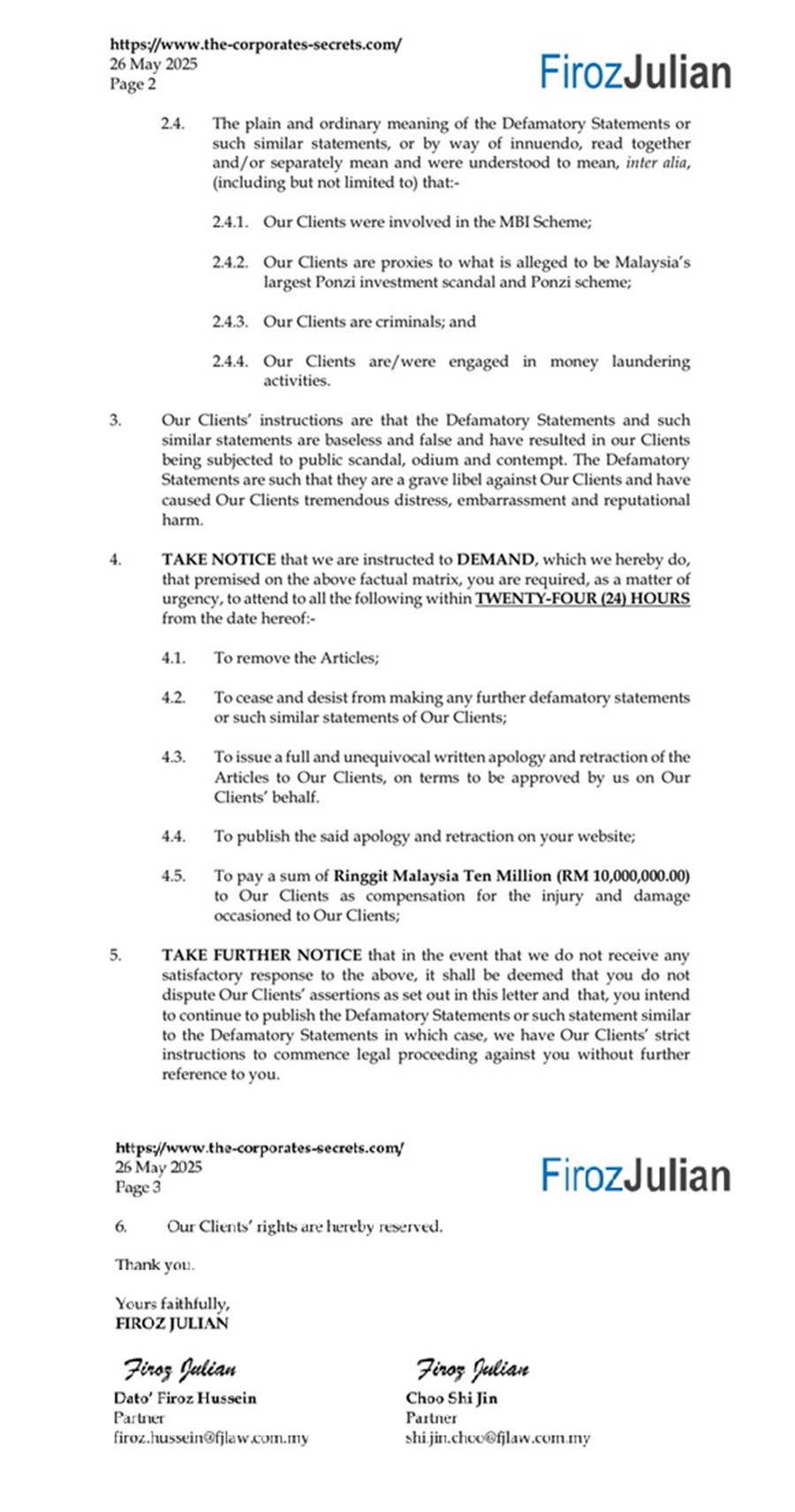 Datuk Seri Chiau Beng Teik and Chin Hin Group Sue The Corporate Secret ...