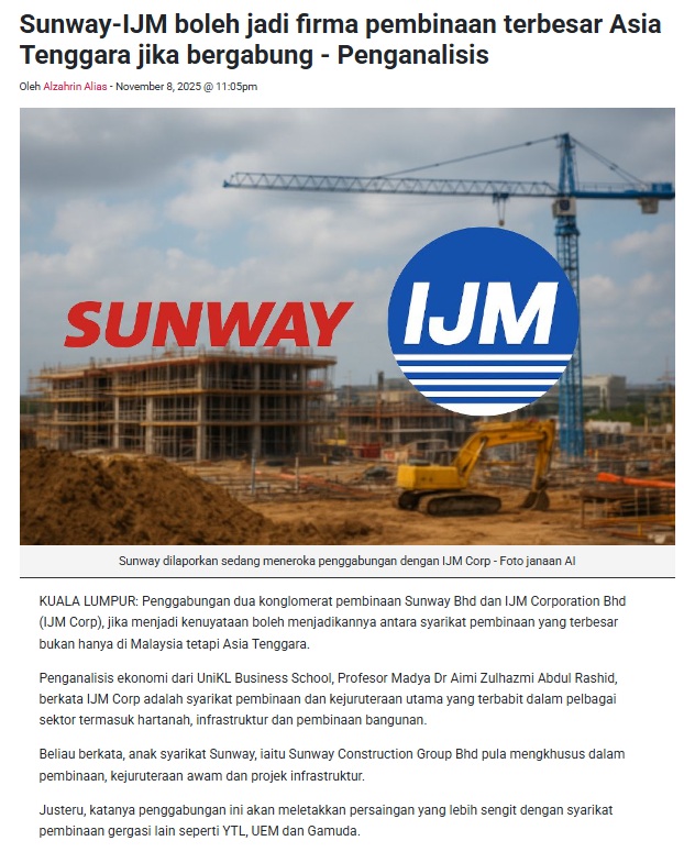 Ranapkan pemilikan bumiputera: Tun M dalang dibelakang penggabungan Sunway Bhd dan IJM ...